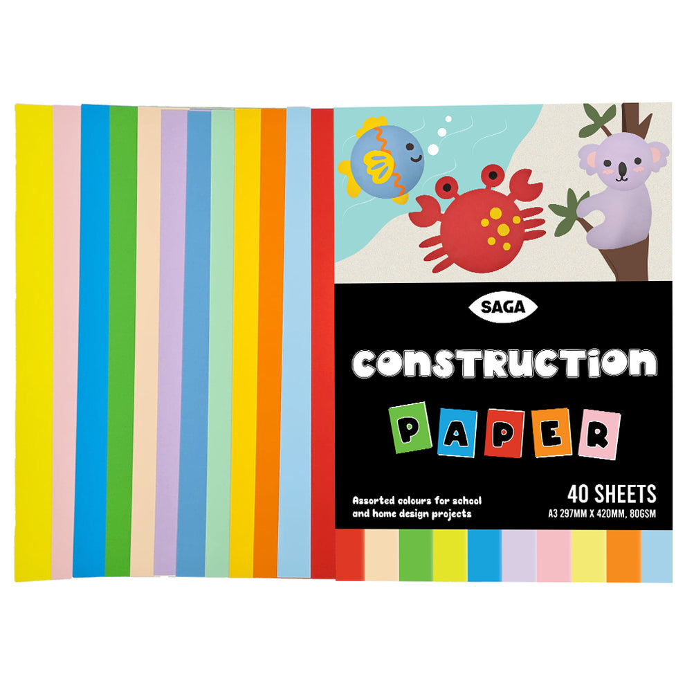 Construction Paper – A3 & A4 | 80gsm, 115gsm, 120gsm | Assorted & Black ...